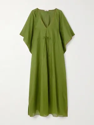ERES Voilier Cotton-voile Kaftan Green
