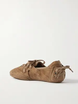 Acne Studios Leather-trimmed Paneled Suede Sneakers - Neutrals