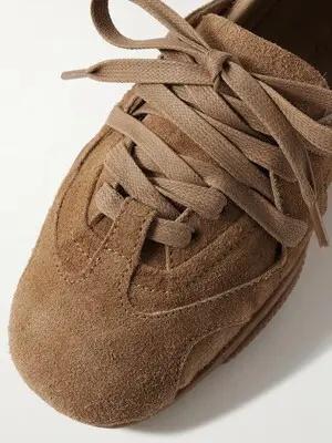 Acne Studios Leather-trimmed Paneled Suede Sneakers - Neutrals