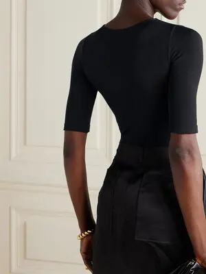 Wolford Bahamas Elbow-sleeve Bodysuit - Black