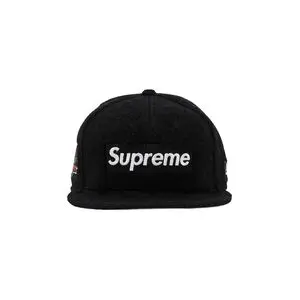 Supreme Mohair Box Logo New Era Cap - Black