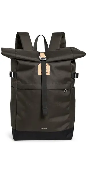 SANDQVIST Icon Medium Rolltop Backpack - Brown With Naural Leather