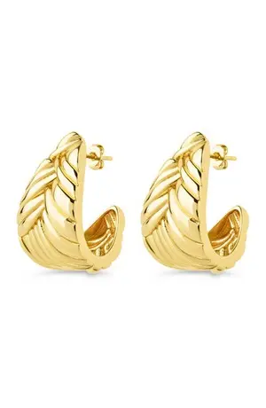 Sterling Forever Braided Hoop Earrings - Gold