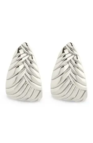 Sterling Forever Braided Hoop Earrings - Silver