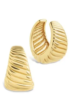 Sterling Forever Twisted Ear Cuffs - Gold