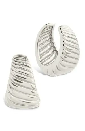 Sterling Forever Twisted Ear Cuffs - Silver