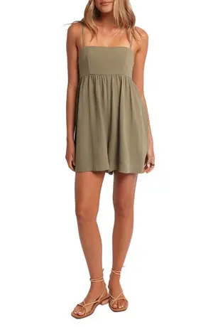 PETAL & PUP Quinley Linen Romper - Olive