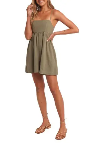 PETAL & PUP Quinley Linen Romper - Olive