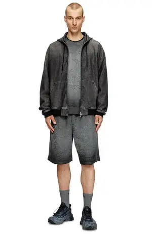 DIESEL® Laser-etched Sweat Shorts - Grey