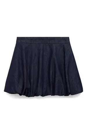 Mango Bubble Hem Denim Miniskirt