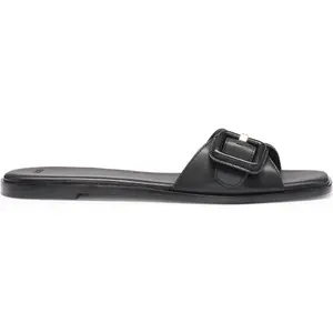 BOSS Charlize Leather Slide Sandal - Black