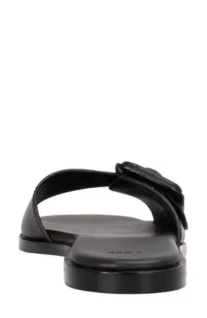 BOSS Charlize Leather Slide Sandal - Black