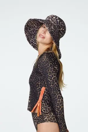 WATSKIN Sienna Wide Brim Hat Leopard