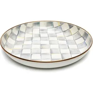 MACKENZIE-CHILDS Sterling Check Enameled Steel Abundant Bowl - Grey/ White