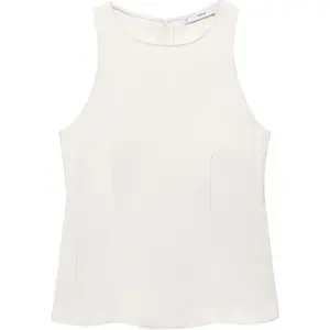 Mango Sleeveless Peplum Top - Off White
