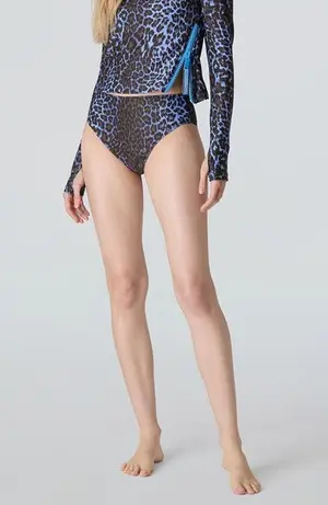 WATSKIN Belle Bikini Bottom Blue Leopard