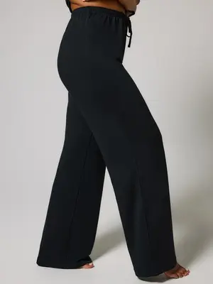 LOVALL Soft Touch Wide Leg Lounge Set - Black