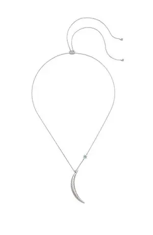 SATYA JEWELRY Illuminated Path Moon Pendant Necklace
