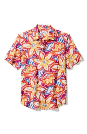 Tommy Bahama Bahama Coast Flora Fusion Islandzone® Short Sleeve Button-up Shirt - Gem Berry