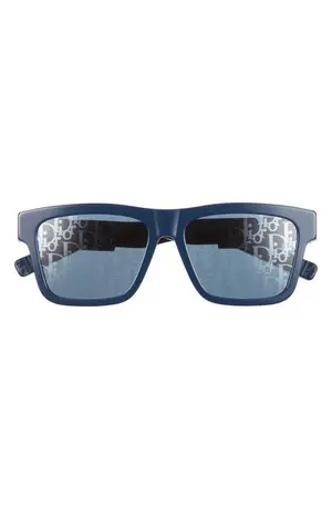 Dior Rectangular Sunglasses - Shiny Blue / Blu Mirror