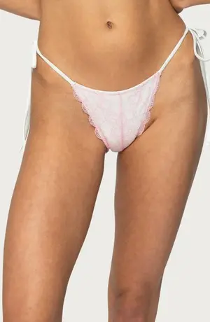 EDIKTED Side-tie Bikini Bottom - Pink