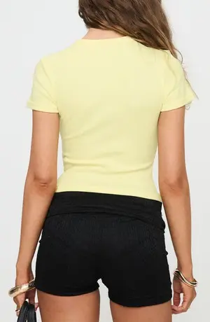 Princess Polly Baseline Ribbed Crop T-shirt