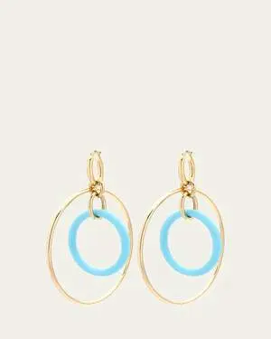 FARAONE MENNELLA BY R.F.M.A.S. 18k Yellow Gold Turquoise Orbite Dangle Earrings - Yg