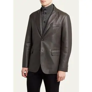 Brioni Monti Deerskin Single-breasted Blazer
