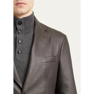 Brioni Monti Deerskin Single-breasted Blazer
