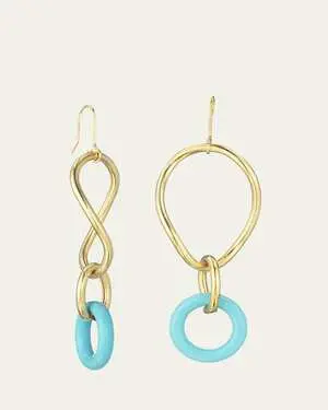 FARAONE MENNELLA BY R.F.M.A.S. 18k Yellow Gold Turquoise Dangle Earrings - Yg