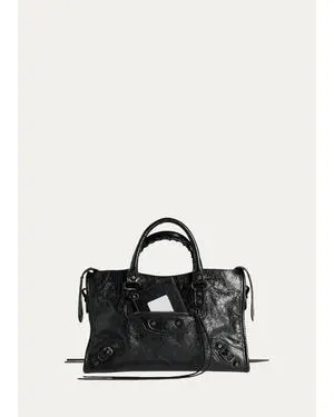 Balenciaga Le City Small Leather Top-Handle Bag Black