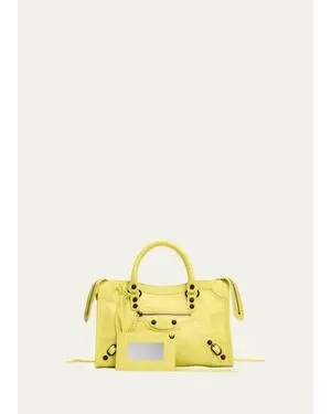 Balenciaga Le City Small Leather Top-Handle Bag Lemon