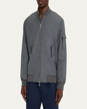KNT Zip-front Wool Bomber Jacket