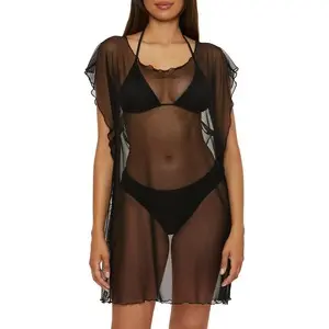 BECCA By Rebecca Virtue Mesh Cover-up Tunic - Black