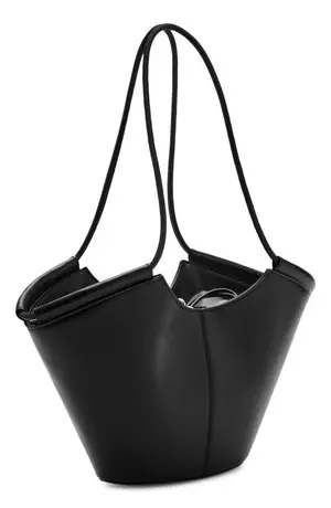 Mango Faux Leather Double Handle Bucket Bag