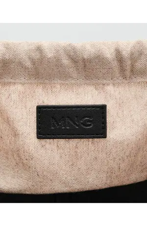 Mango Faux Leather Double Handle Bucket Bag