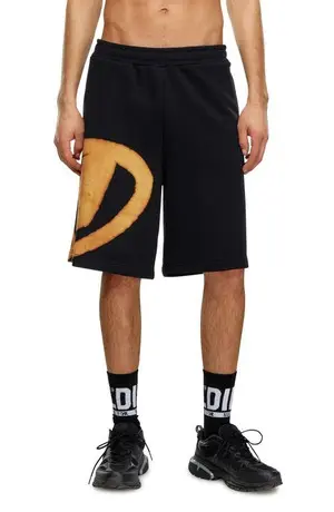 DIESEL® Knee-length Sweat Shorts - Deep/ Black