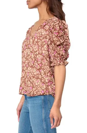GIBSONLOOK Floral Print Puff Sleeve Top
