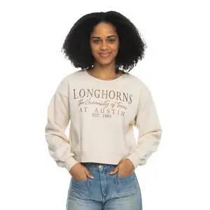 ZOOZATZ Texas Longhorns Cropped Crewneck Sweatshirt