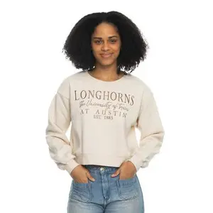 ZOOZATZ Texas Longhorns Cropped Crewneck Sweatshirt