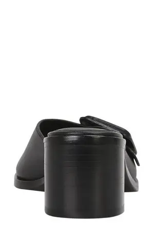 BOSS Leather Block Heel Slide Sandal