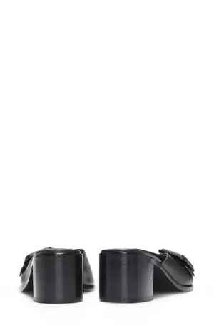 BOSS Leather Block Heel Slide Sandal