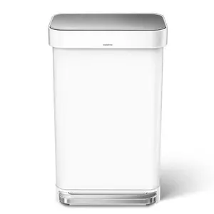 SIMPLEHUMAN 45l Rectangular Step Can With Liner Pocket - White