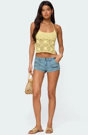 EDIKTED Crochet Halter Top