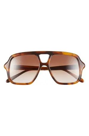 Loewe Rectangular Sunglasses Dark Havana / Gradient Brown