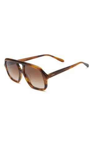 Loewe Rectangular Sunglasses - Dark Havana / Gradient Brown