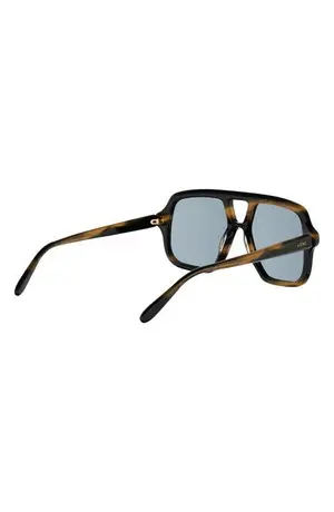 Loewe Rectangular Sunglasses - Dark Havana/blue