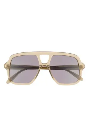 Loewe Rectangular Sunglasses - Shiny Dark Green / Smoke