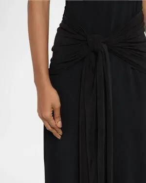 JBQ Rory Tie-front Midi Dress - Black