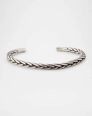 JAN LESLIE Twist Rope Sterling Cuff Bracelet - Silver